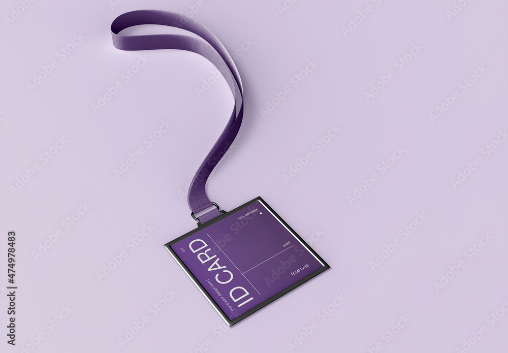 Square ID Card Mockup Stock Template | Adobe Stock