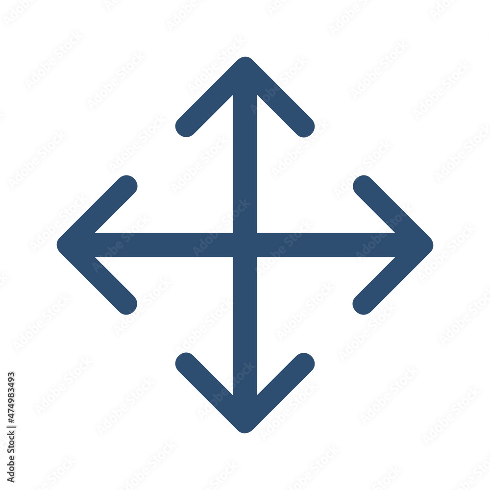 Arrows in four directions. Four side arrow Icon. Arrow icon ...