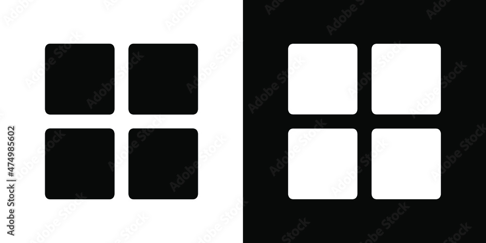 Vector navigation menu UI icon. Four squares icon. Signs and symbols ...