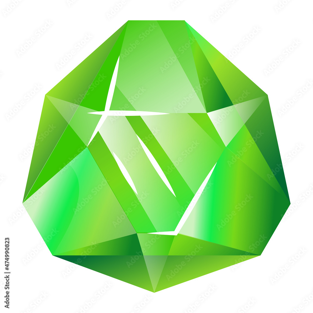 Crystal game. JEWELRY, green diamond, GUI decorations. Jewelry stone ...