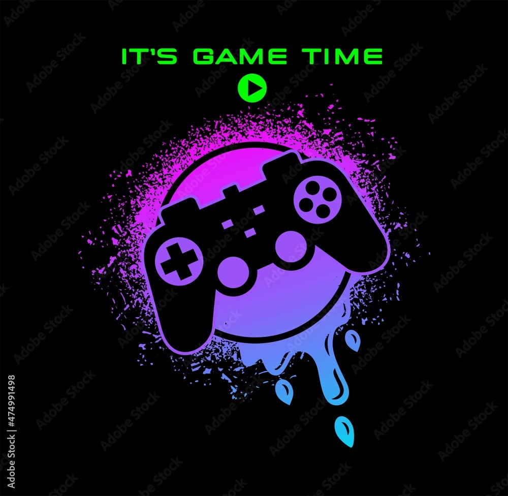 Stylish t-shirt and apparel trendy design with it's game time ...