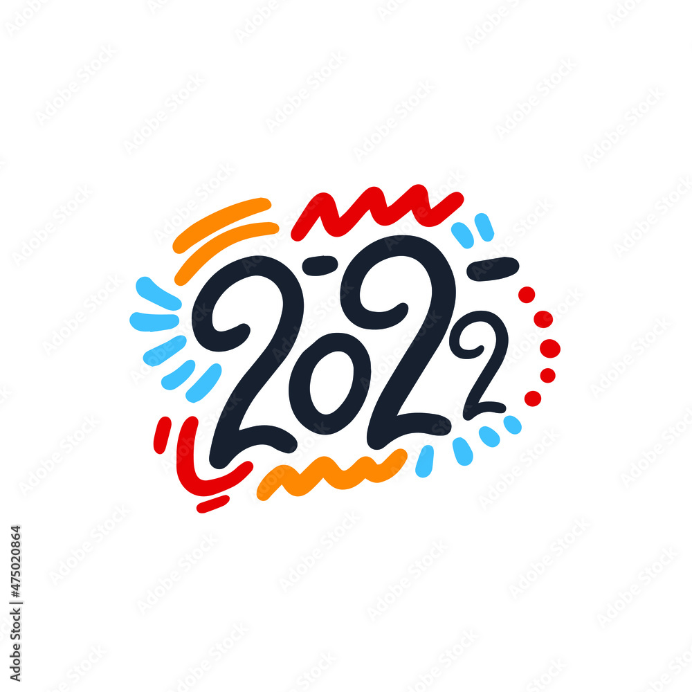 2022 New Year logo. Greeting card with inscription 2022 for your layout ...