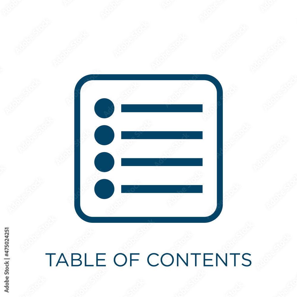 Table Of Contents Icon