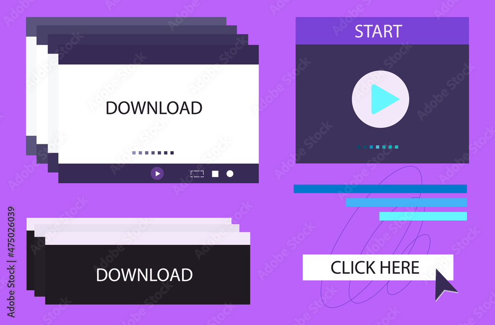 Modal pop up window with error start downloading the command. Computer ...