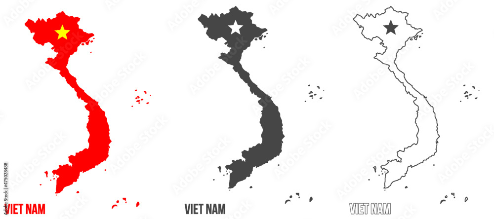 VietNam Map Black and Red | Territorial Borders | Vietnam | Transparent ...