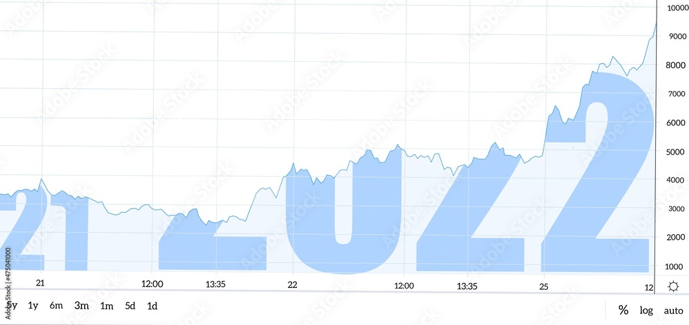 2022 growing chart texture 2021-2022 new year chart blue ilustração do ...