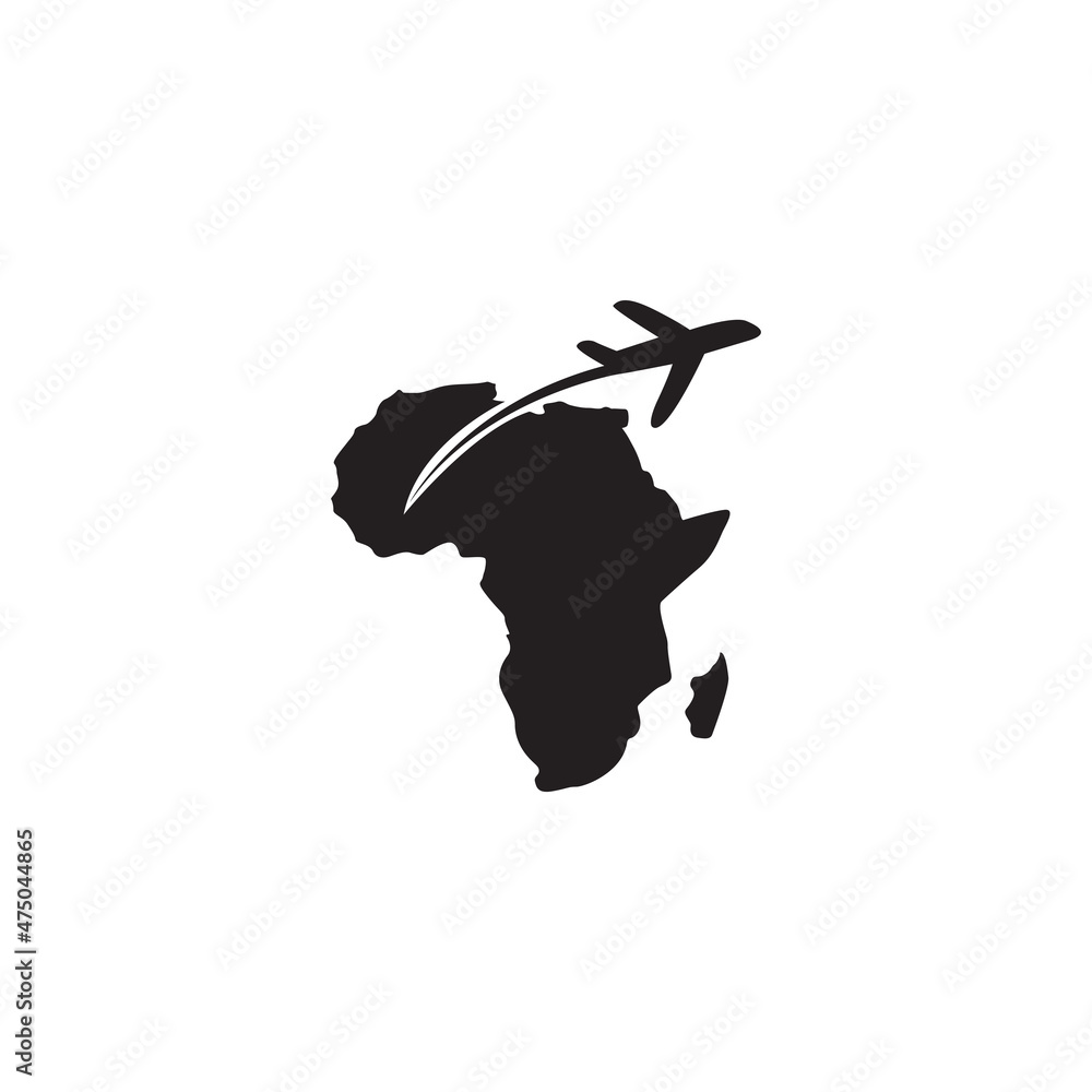 australian map with airplane fly logo symbol icon vector graphic design ...