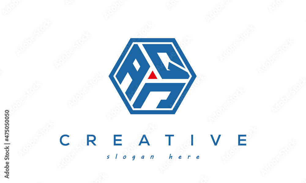 AQJ creative polygon three letter logo design victor Stock Vector ...