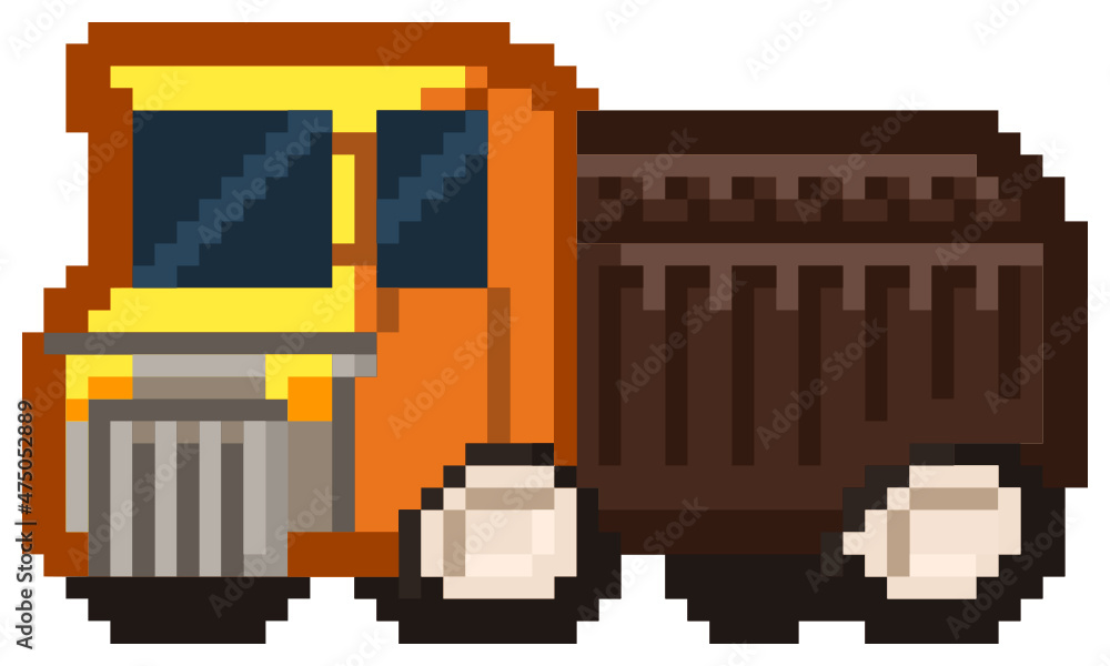 Pixel Art - Red Sport Car - Cartoon style - 8bit Game Art Stock Vector ...