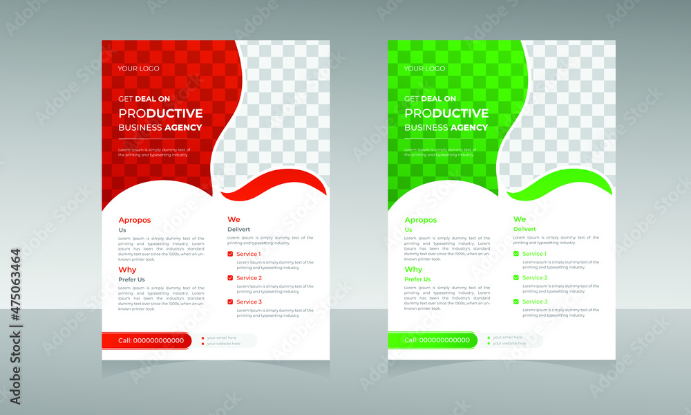 Red business flyer template in A4 size. A4 Corporate and Modern flyers ...
