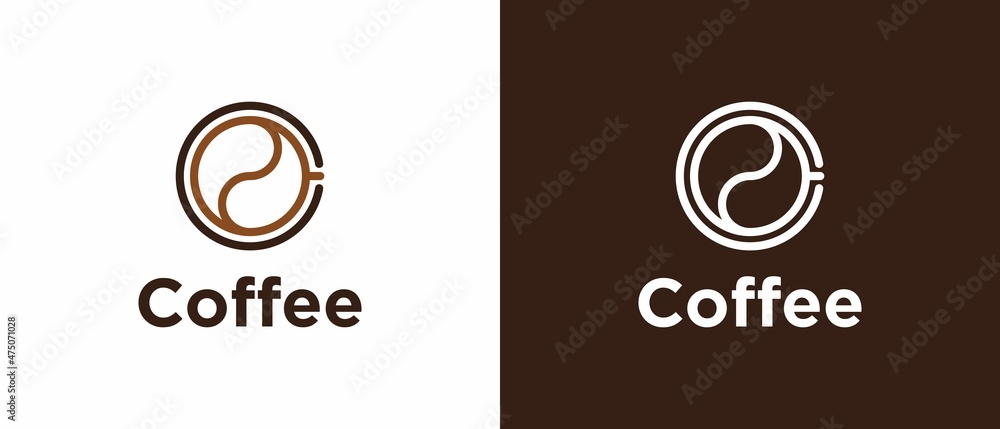 Initial letter C with coffee for cafe restaurant bar logo design Stock ...