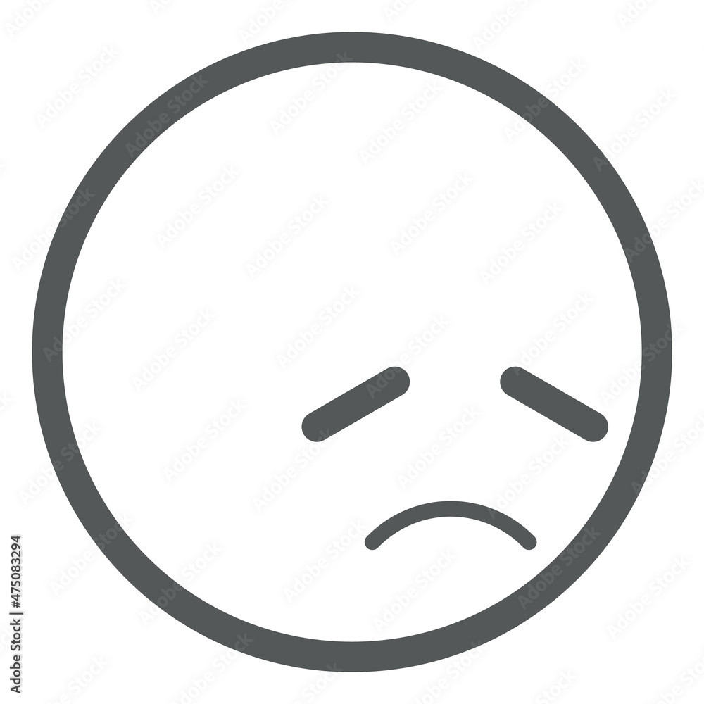 Upset emoji. Desperate round face. Grief emoticon Stock Vector | Adobe ...