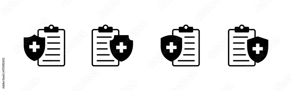 Medical insurance icons set. health insurance sign and symbol Stock ...