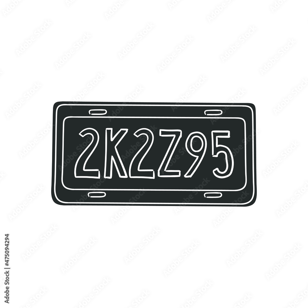 Car Registration Icon Silhouette Illustration. Identifier Automobile ...