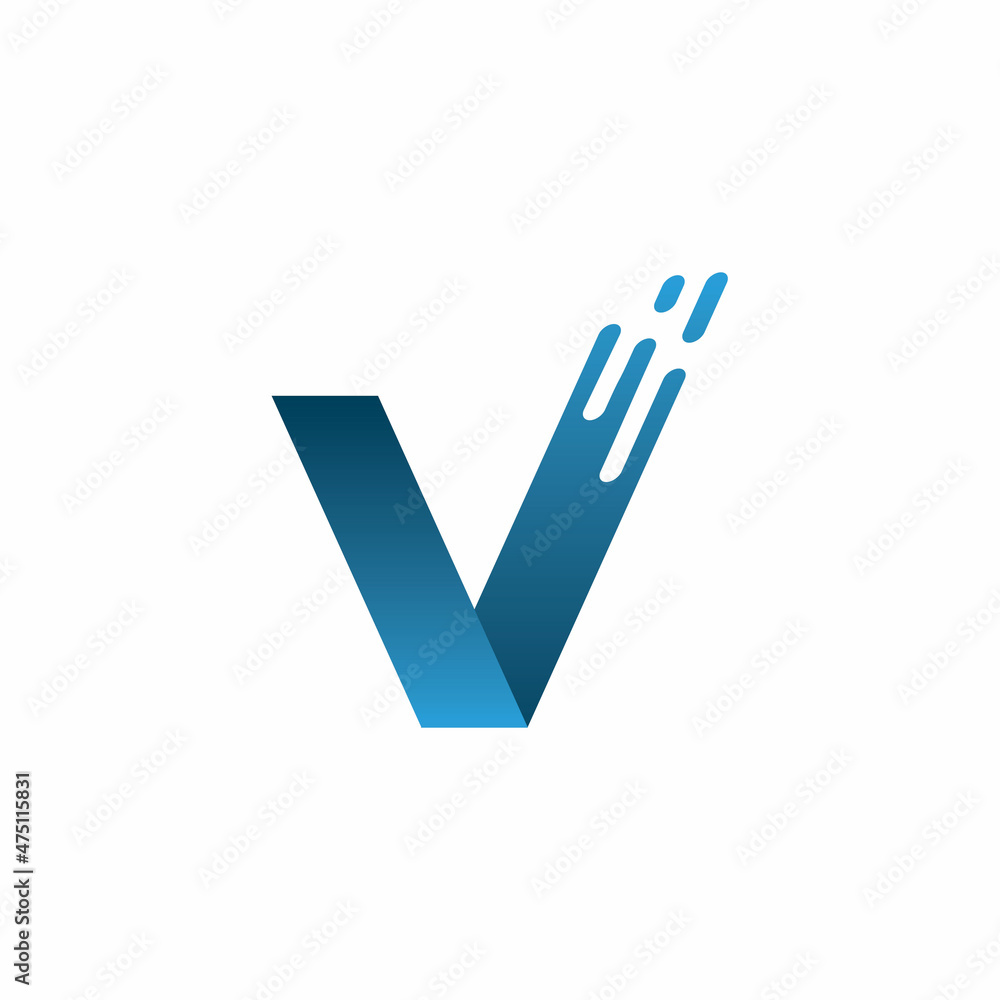 motion paint letter v logo design Stock Vector | Adobe Stock