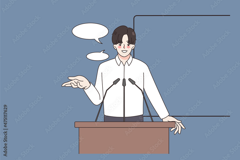 Student Giving A Presentation Cartoon