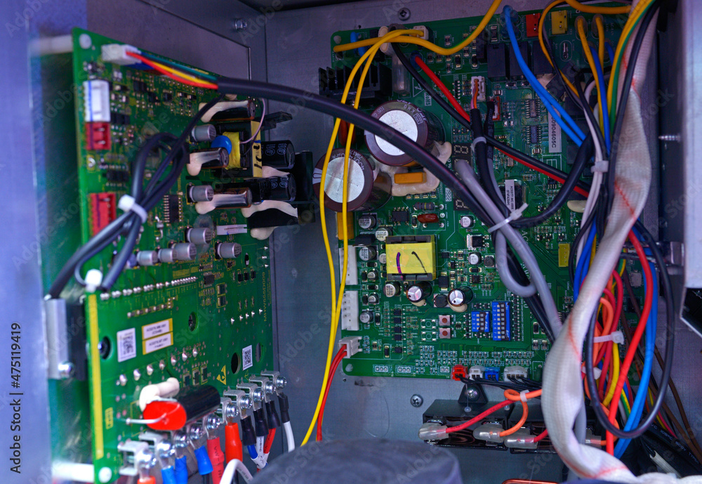 Electronic control unit of modern air conditioner disassembled. Stock ...