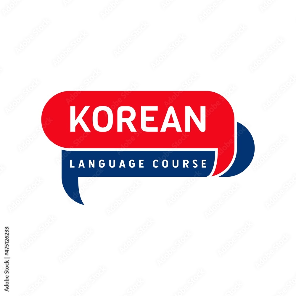 Learning Korean Language Course Logo. language exchange program, forum ...