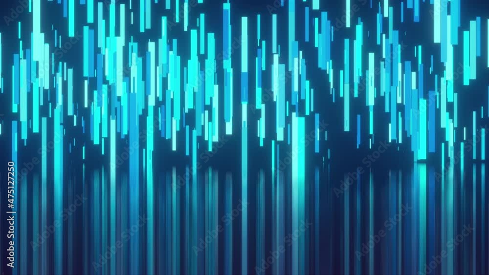 Vidéo Stock Digital blue textured columns with 3d render surface ...