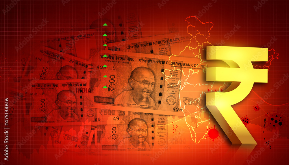 digital Indian rupee red colored background with Indian rupee, Indian ...