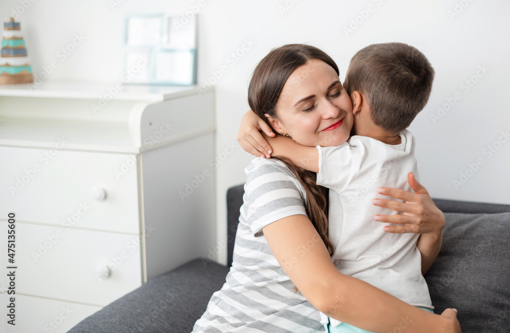 Mother And Son Hugging
