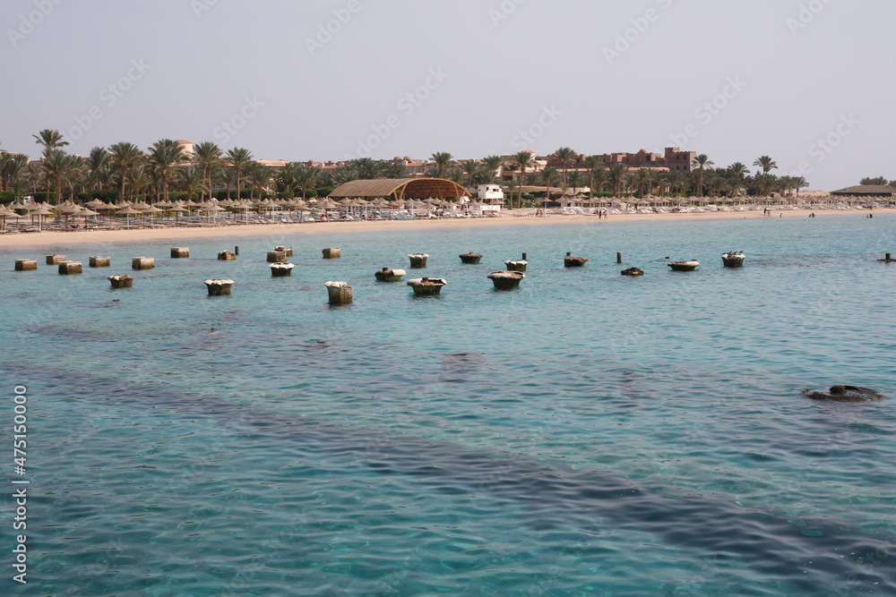 Beautiful seascape with turquoise water of the Red Sea. Wonderful swim ...