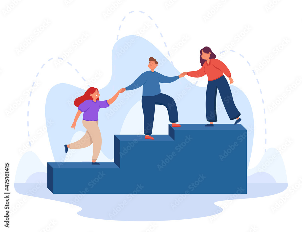 Help and support to climbing employee from mentor or leader hand. Team ...