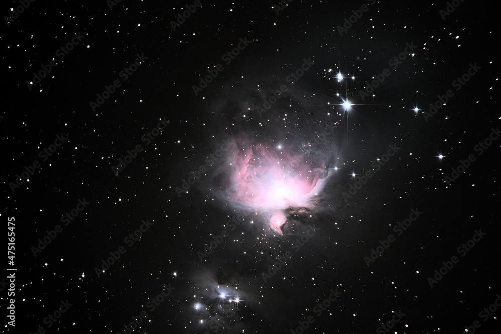 Orion Nebula, also known as Messier 42, M42, or NGC 1976, is a diffuse nebula located south of ...