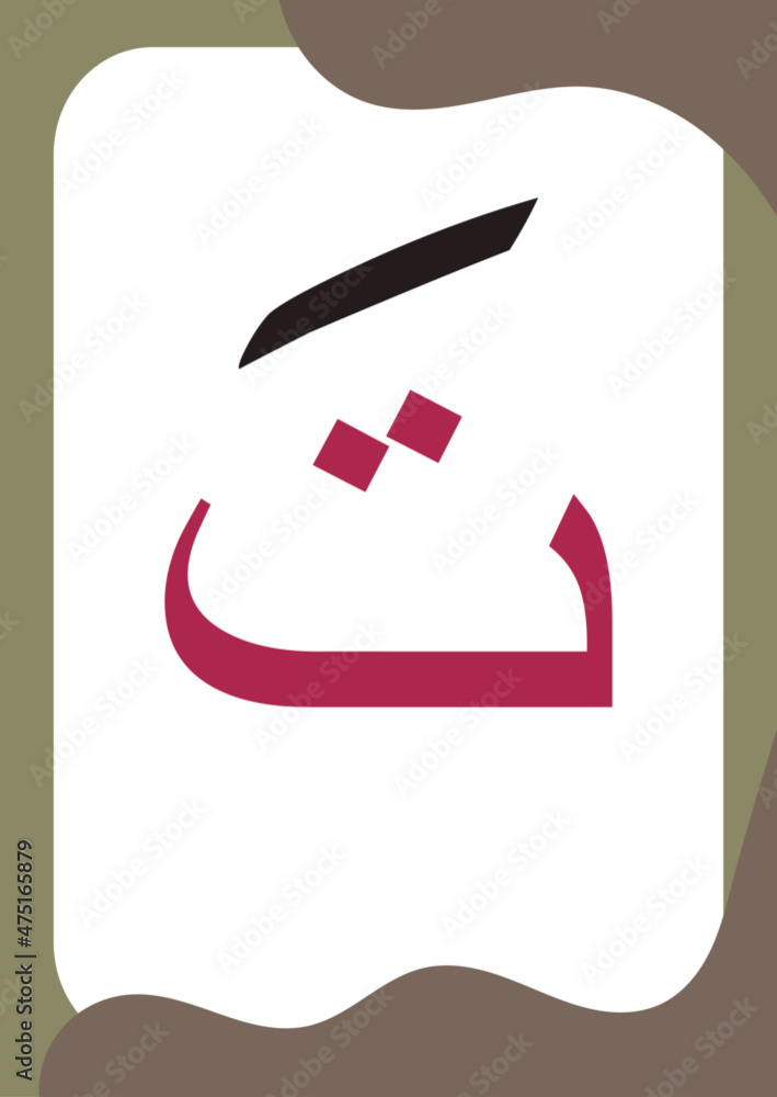 Ta Fathah - Flashcards of basic Arabic letters or hijaiyah letters ...