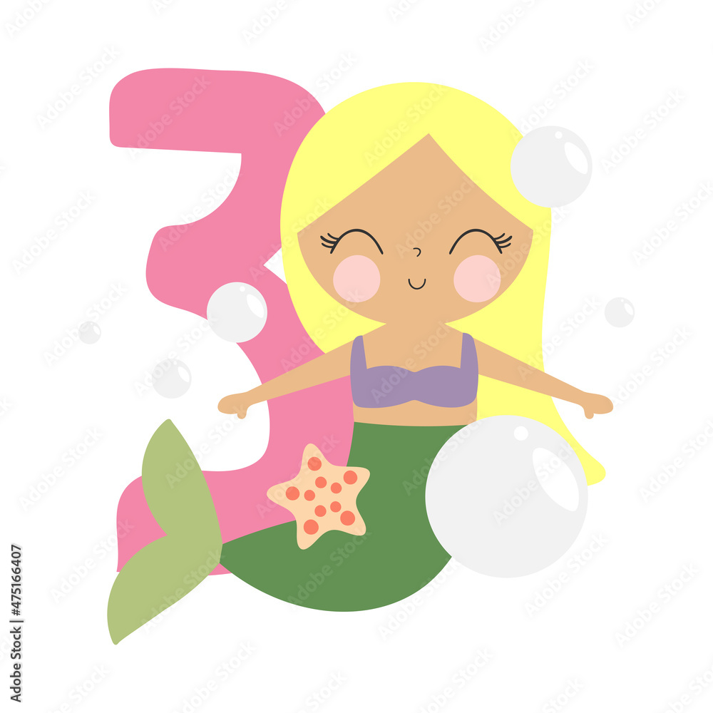 Mermaid Party Invitation Card Template, Birthday Party in Mermaid Style ...