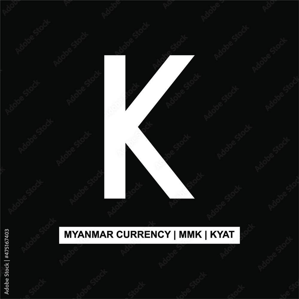 Myanmar Currency Icon Symbol With Iso Code. Vector Illustration Stock ...