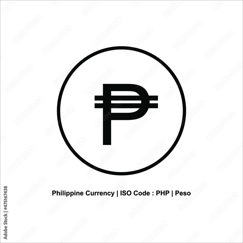 Philippine Currency Icon Symbol With Iso Code. Vector Illustration ...