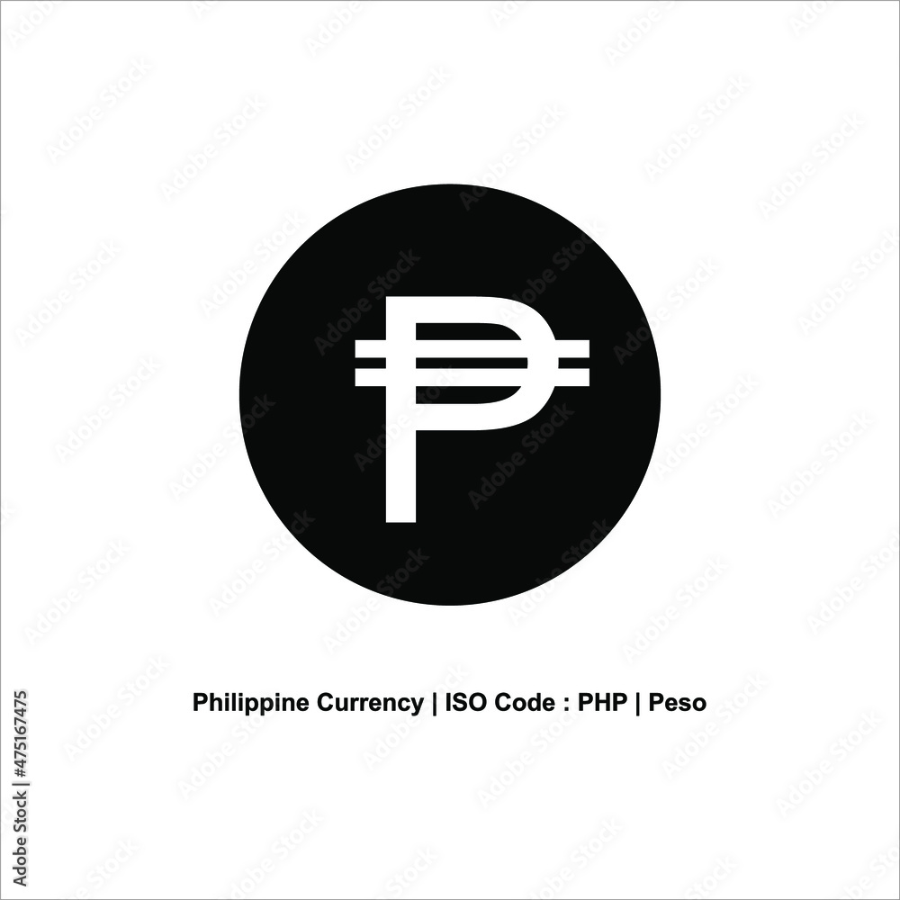 Philippine Currency Icon Symbol With Iso Code. Vector Illustration ...