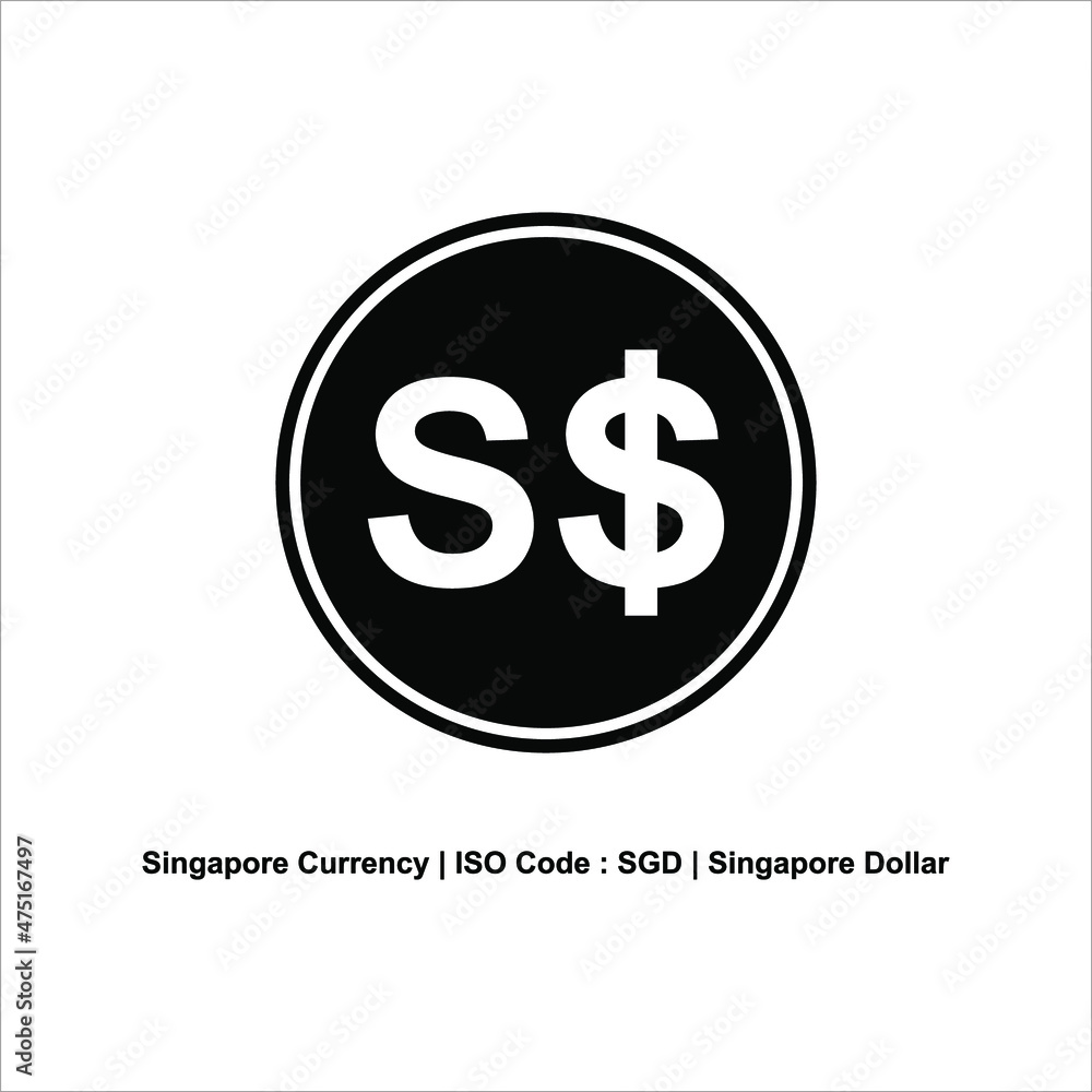 Singapore Currency Icon Symbol With Iso Code. Vector Illustration Stock ...