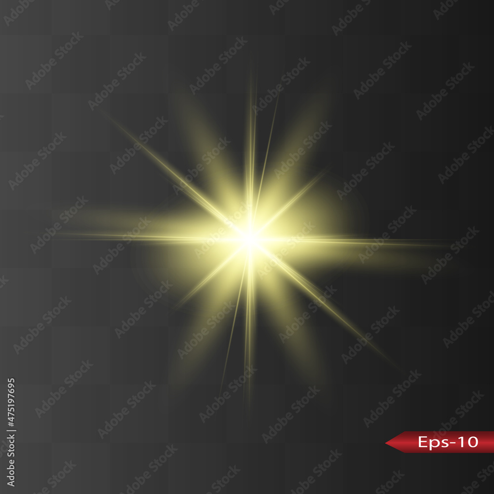 Glow isolated yellow light effect, lens flare Stock Vector | Adobe Stock