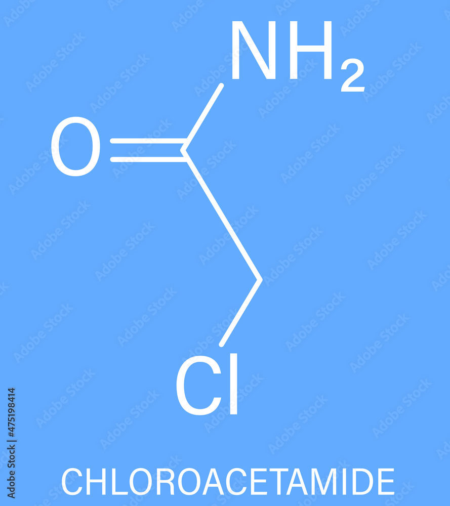 Chloroacetamide preservative molecule. Skeletal formula. Stock Vector ...