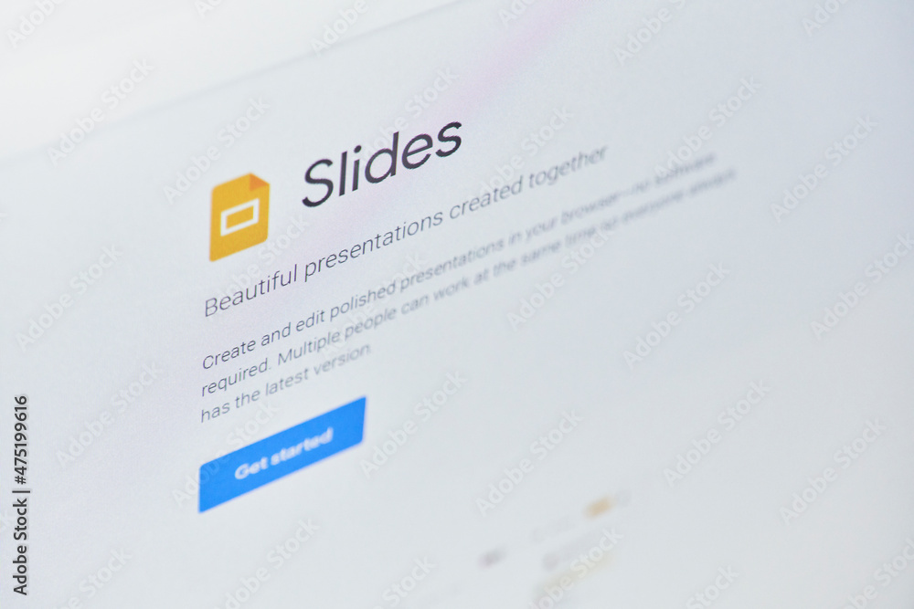 California, United States - 25 November 2021: Google slides web page on ...