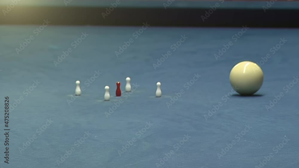 Elderly Men playing Five-pin Billiards in a Bar in Buenos Aires ...