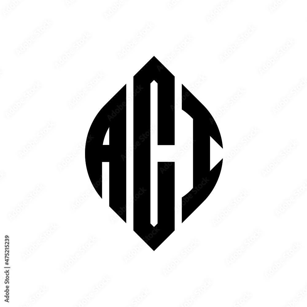 ACI circle letter logo design with circle and ellipse shape. ACI ...