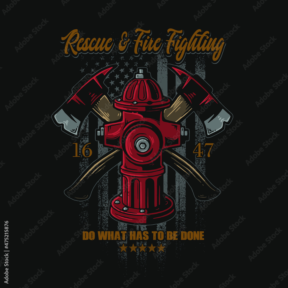 american fire fighting symbol illustration vector graphic Stock Vector ...