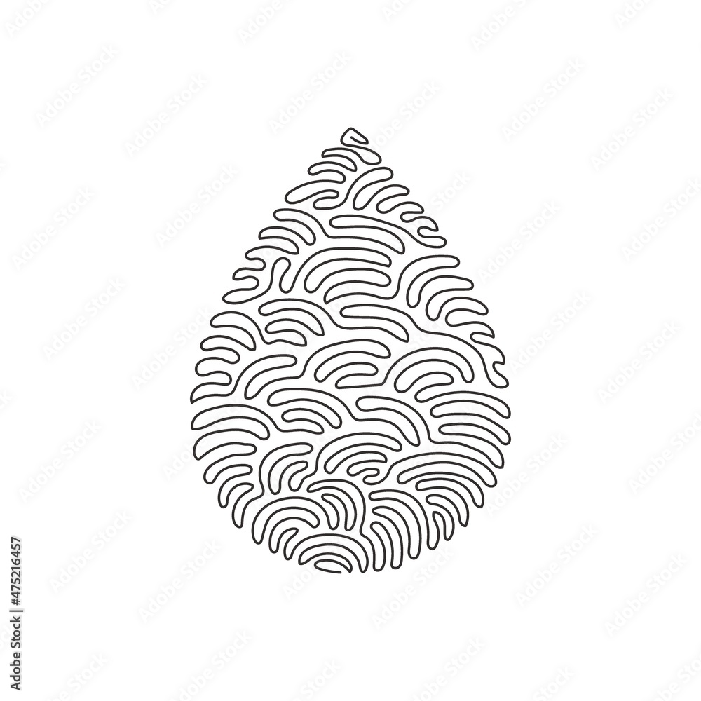 Continuous one line drawing water drop outline icon. linear style sign ...