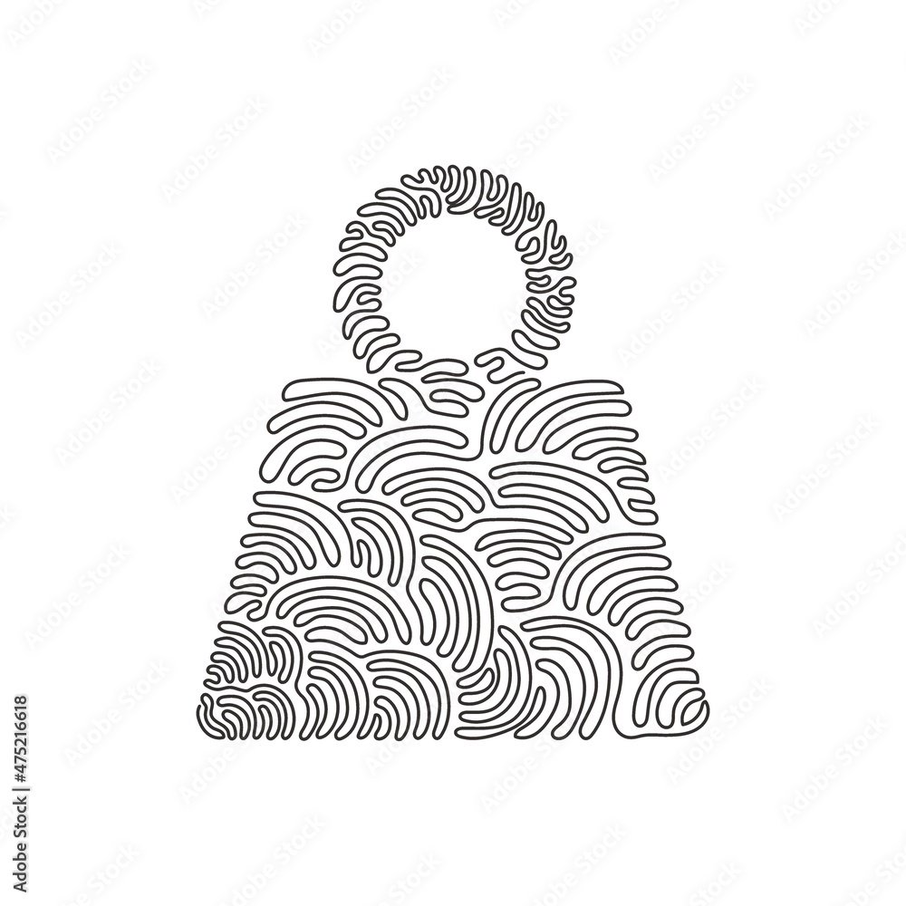 Single one line drawing weight icon. Bodybuilding tools vector graphic ...