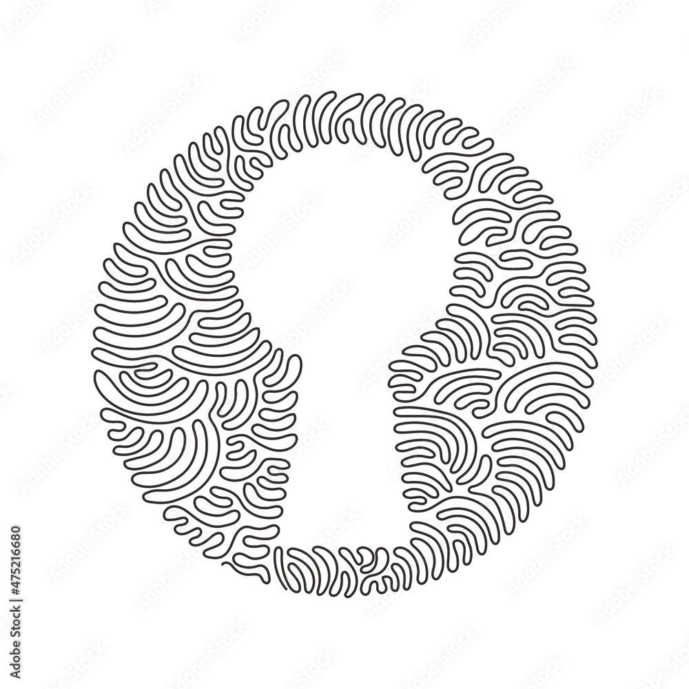 Single one line drawing keyhole outline icon isolated. Symbol, logo ...