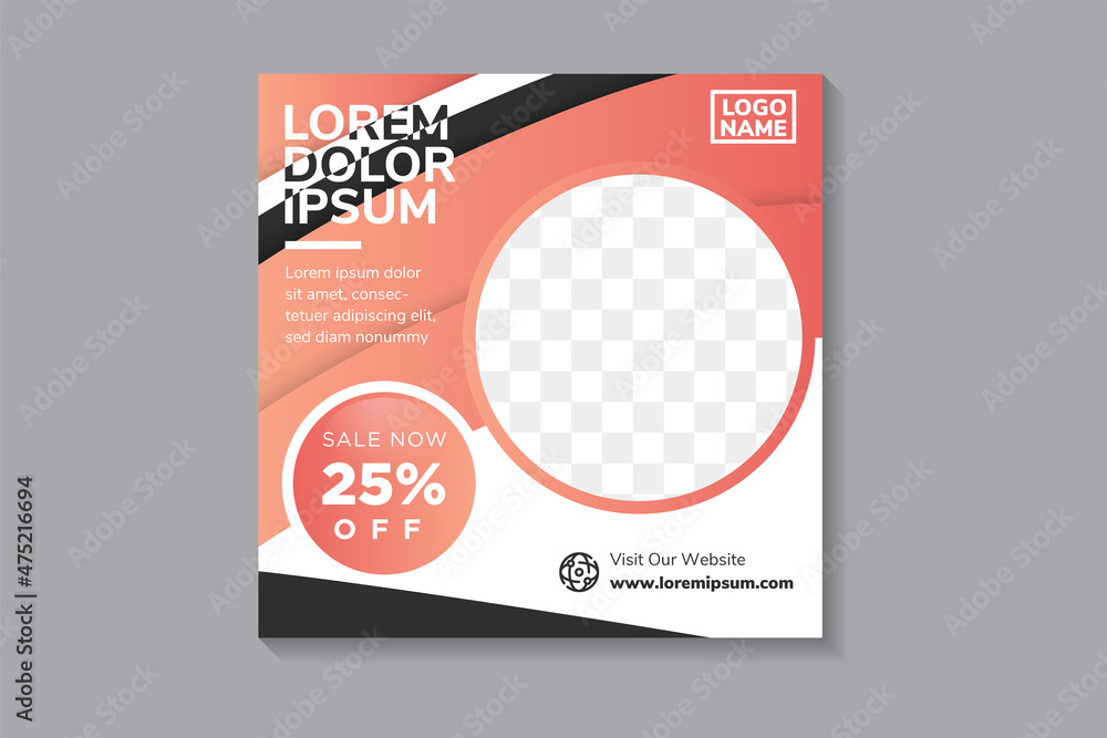 abstract modern social banner design template use square layout with ...