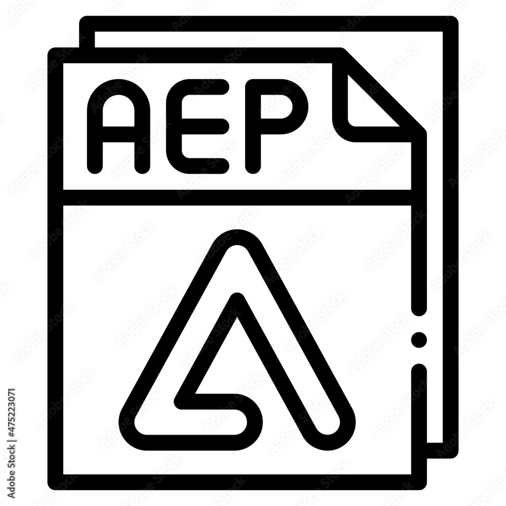 aep file icon Stock Vector | Adobe Stock