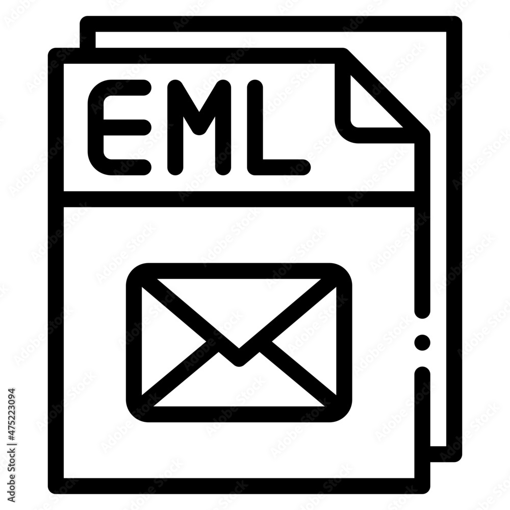 eml file outline icon Stock Vector | Adobe Stock