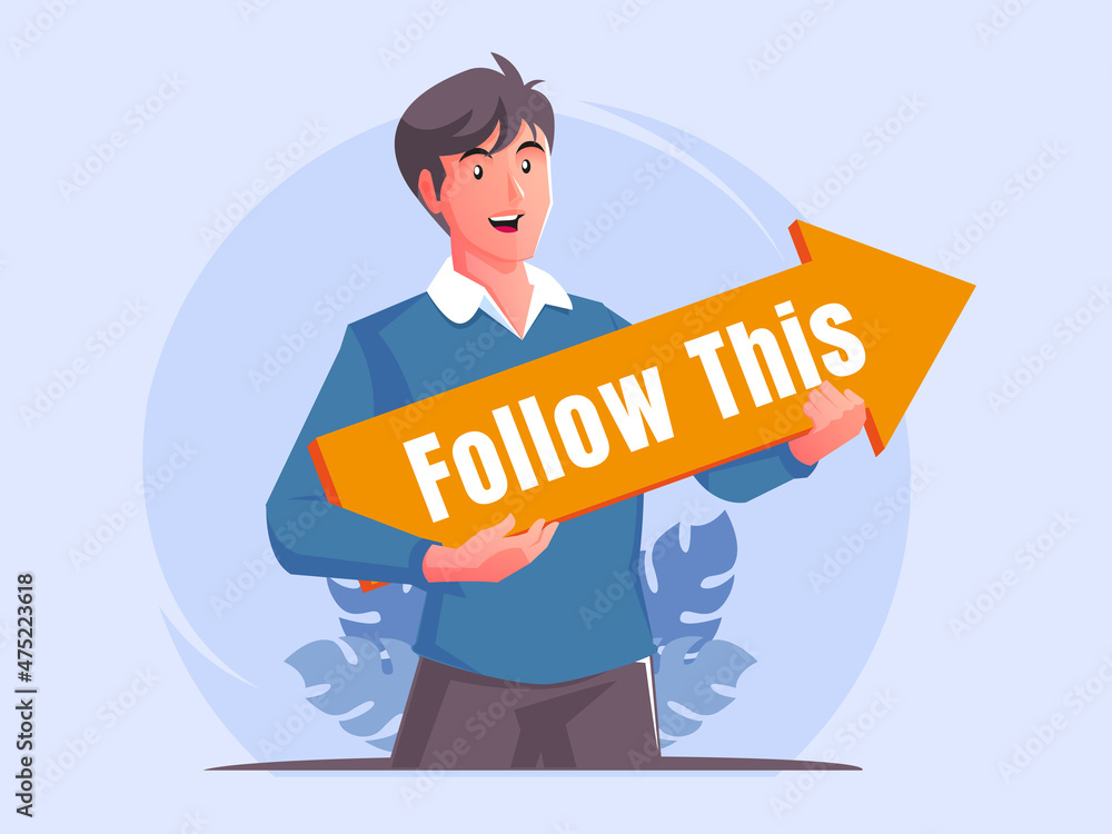 follow this arrow Stock Vector | Adobe Stock