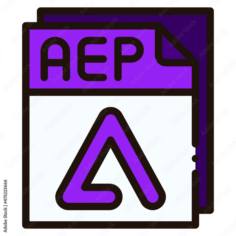 aep file filled outline icon Stock Vector | Adobe Stock