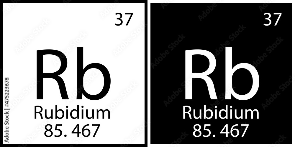 Rubidium chemical element. Modern design. Education background ...