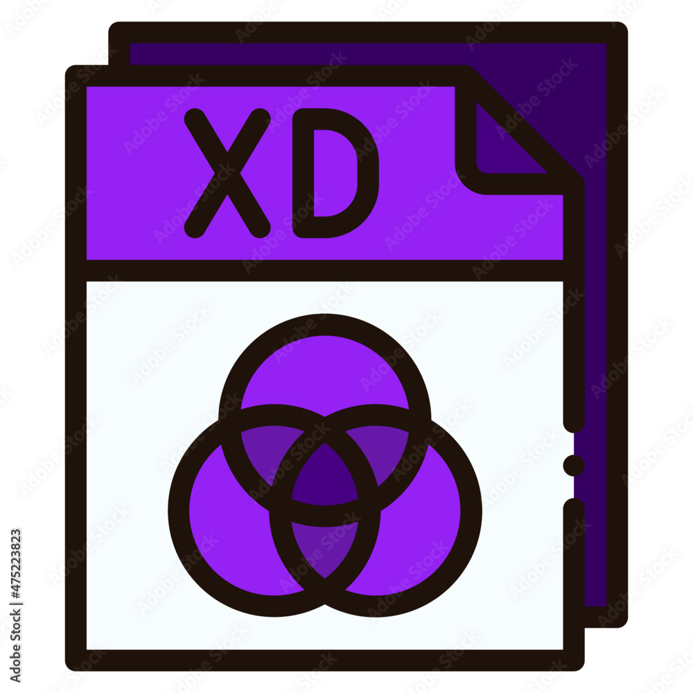 xd file filled outline icon Stock Vector | Adobe Stock